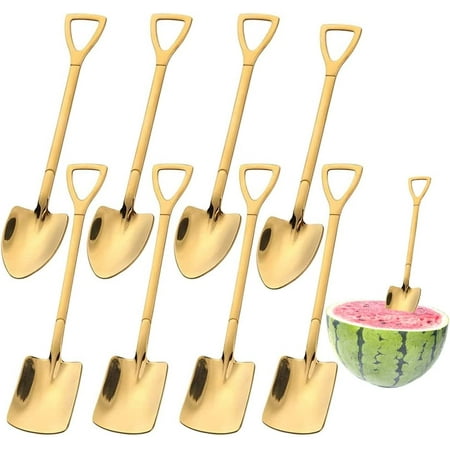 Shovel Shape Dessert Spoons, Spade Spoon Set, Stainless Steel Spade Spoon, Two Different Shovel ...