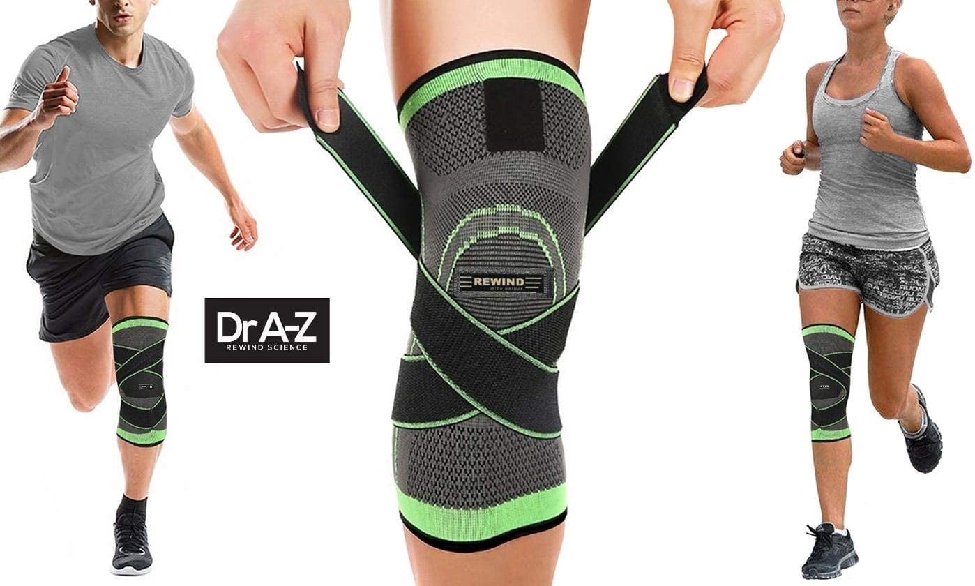Compression Knee Sleeve Green Medium - Best Knee Brace for Men & Women ...