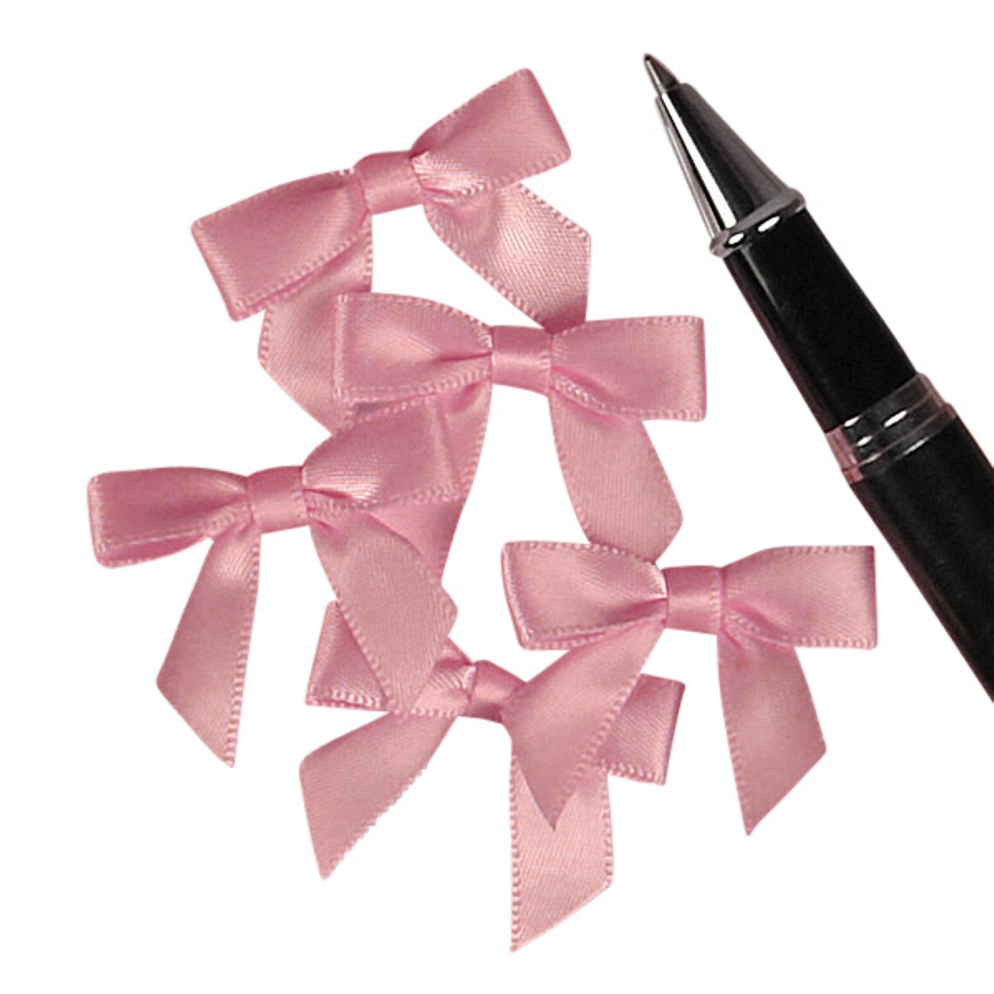 Mini Pink Satin Bows - 1 1/4 in. x 1 1/4in. - 50 Pack - Walmart.com
