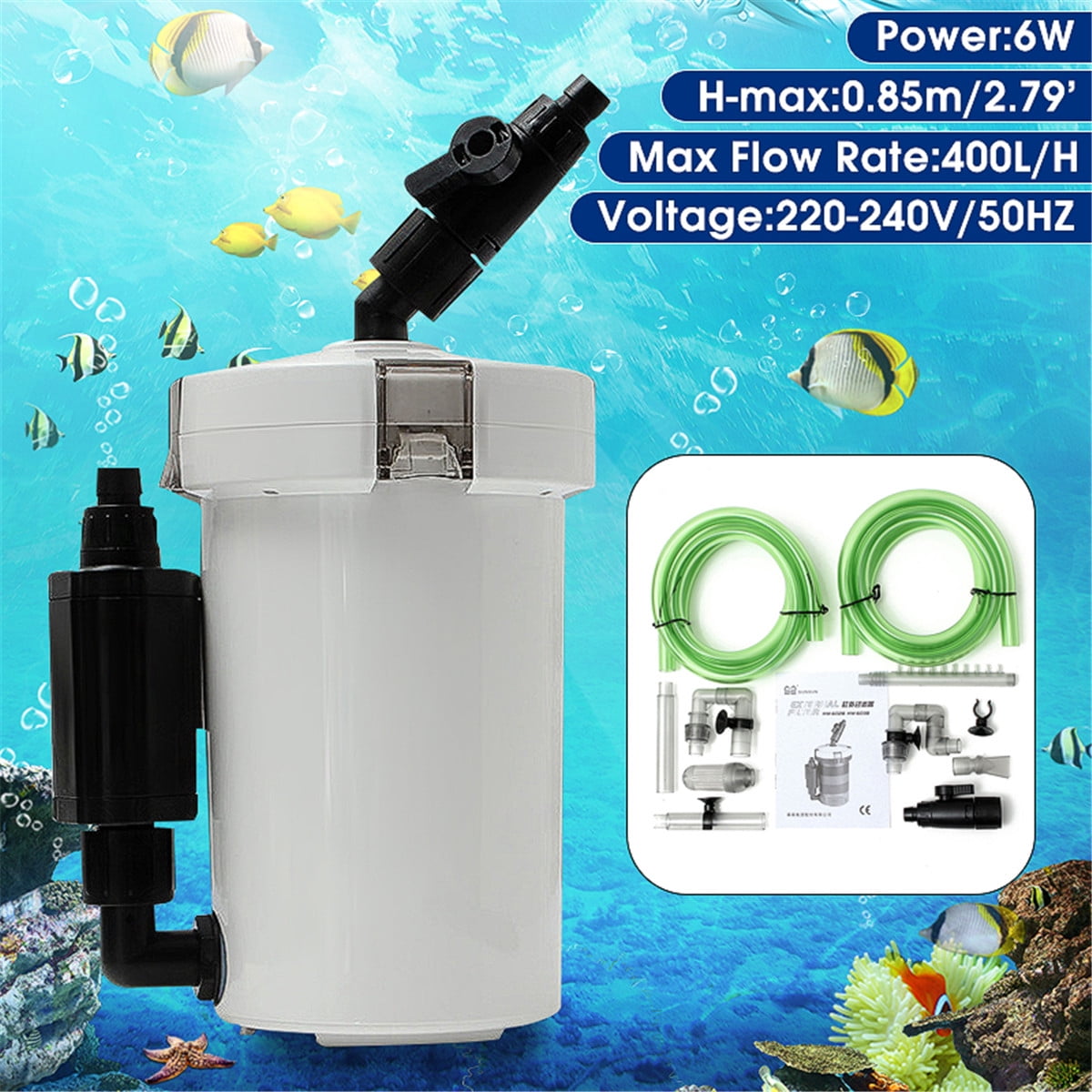 Small fish tank aquarium filter mini-cylinder with a cotton filter pump ...