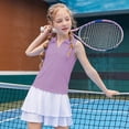 Byoo Tween Girls Sleeveless Polo Shirts Solid Color V-Neck Athletic ...