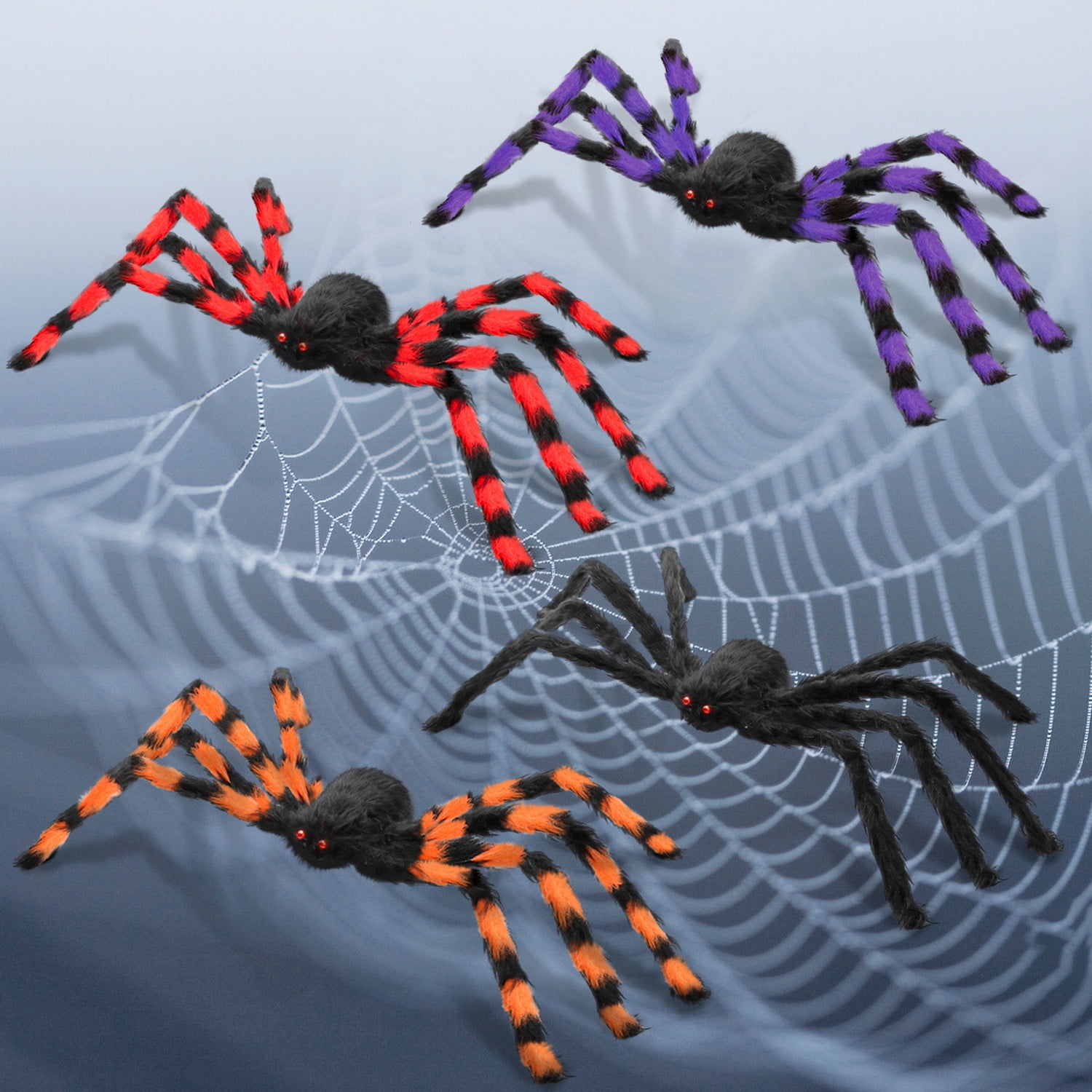 Htwon Halloween Decoration Giant Spider 2.95ft Indoor Outdoor House ...