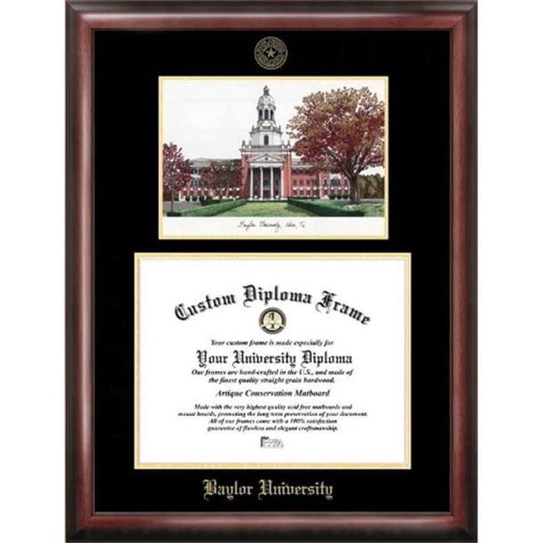 Baylor University 11" x 14" Gold Embossed Diploma Frame with Campus ...