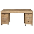 Recycled Teak Wood Bali Writing Desk with 2 Sets of Drawers for Home ...