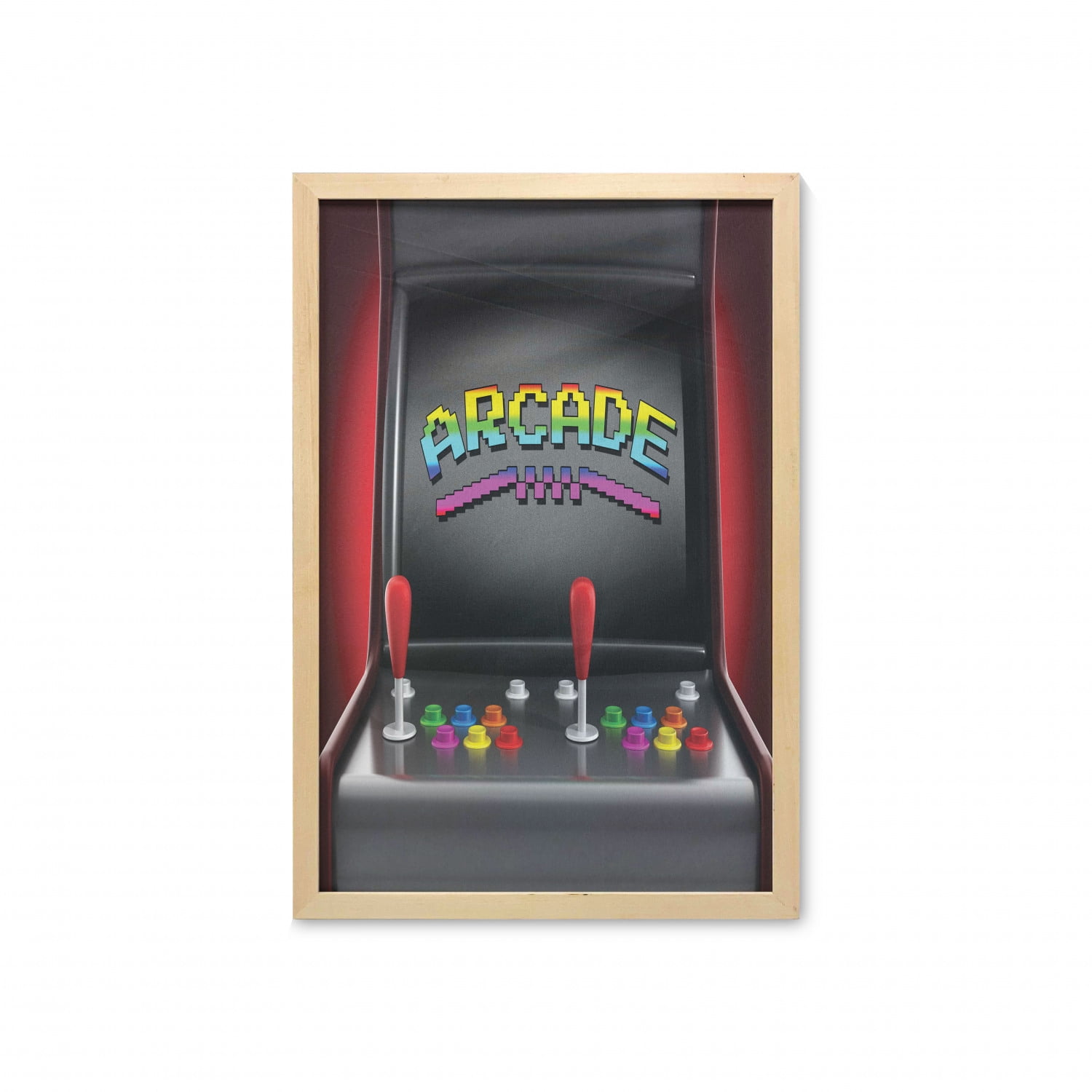 Video Games Wall Art with Frame, Arcade Machine Retro Gaming Fun ...