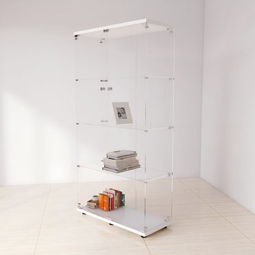 Wall-Mounted, Black Aluminum Glass Display Cabinet, Illuminated ...