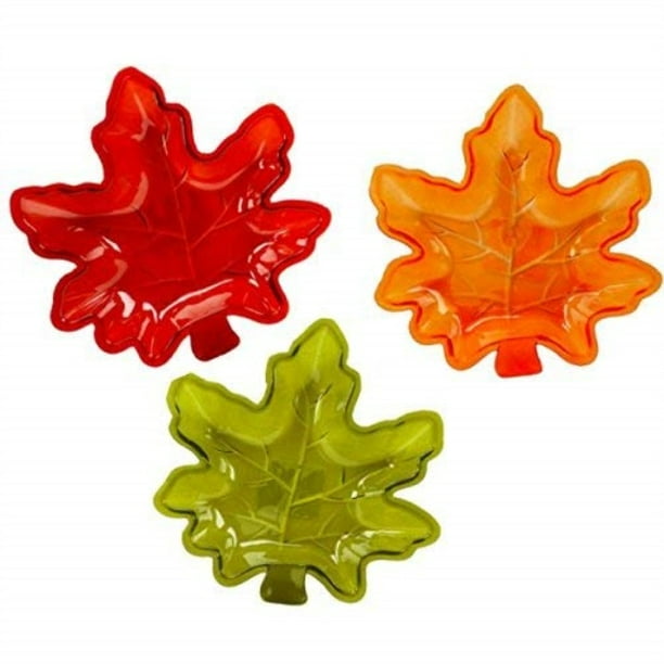 3 pack of fall autumn leaf candy dishes - Walmart.com