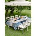 60x84 Tablecloth Rectangle, Blue Geometric Outdoor Tablecloth with ...
