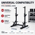 USLIM Adjustable Bench Press Rack, Barbell Squat Stand with Dip Station ...