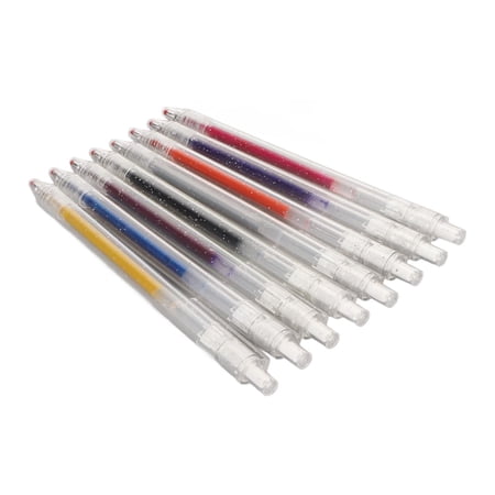 Glitter Retractable Gel Pens, Vibrant Colors Clip Design Glitter Gel ...