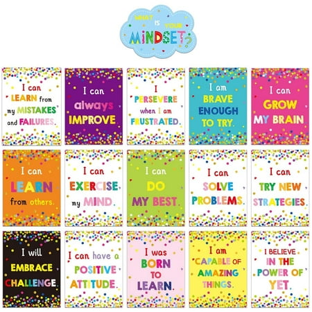 Growth Mindset Posters Bulletin Board Display Set Positive Sayings What ...