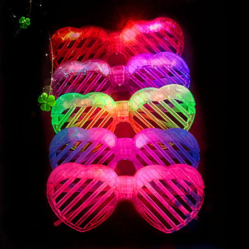 Heart LED Light up Glasses Flashing Shutter Heart shape Light Up Shades ...