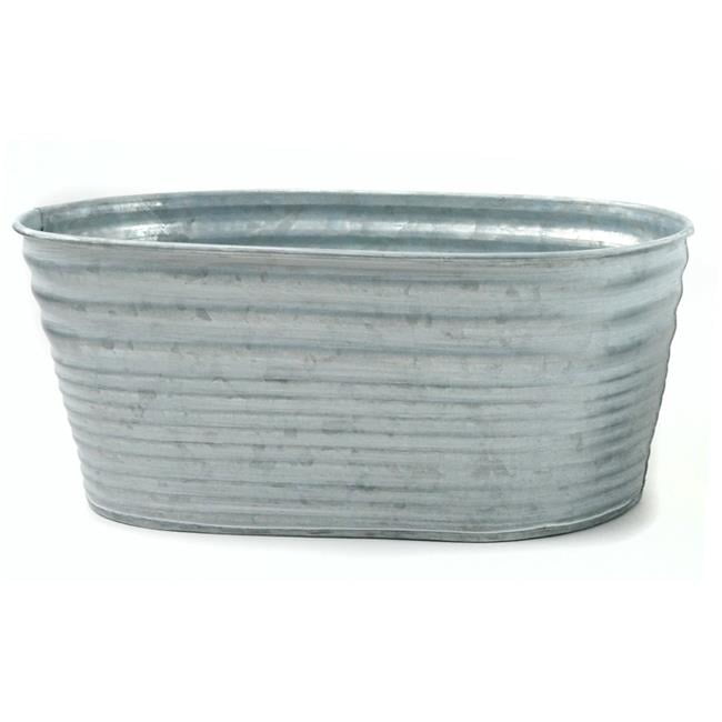 Midwest Design Imports 50935 Galvanized Tin Container, Oblong - Walmart.com