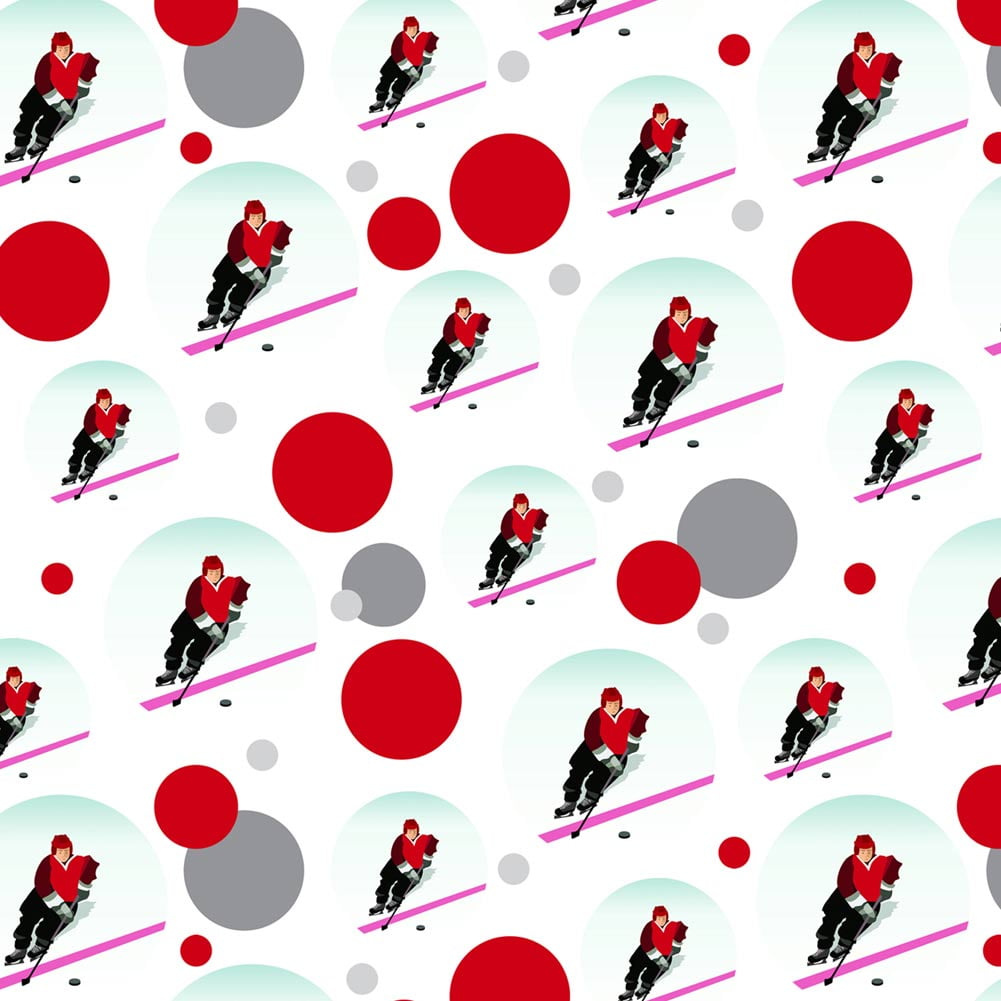 Ice Hockey Player Red Jersey Premium Gift Wrap Wrapping Paper Roll ...