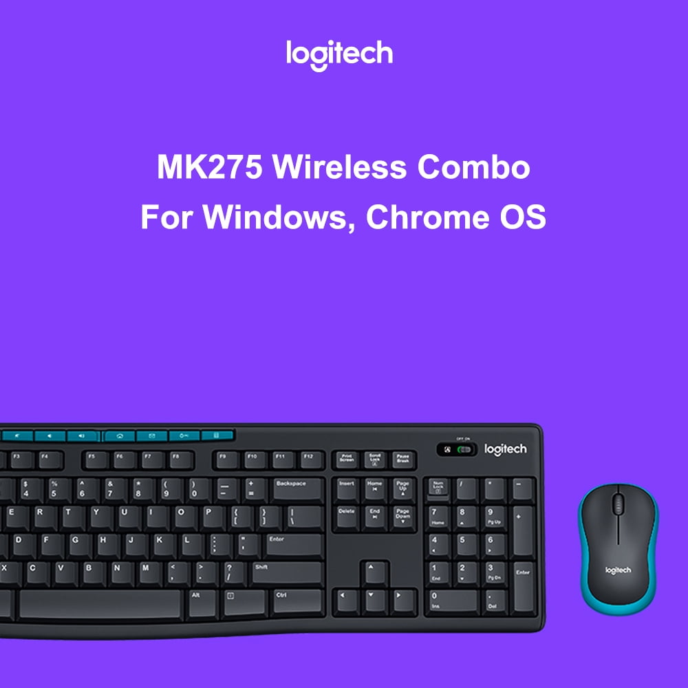 Logitech MK275 Wireless Mouse & Full-Size Keyboard Set Combo 2.4G ...