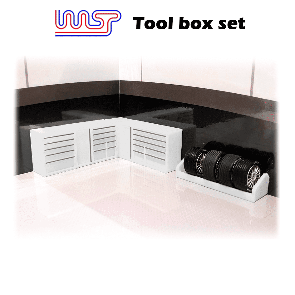 Slot Car Garage Pit Scenery - Tool Set 5 Piece White 1:32 Scale Wasp ...