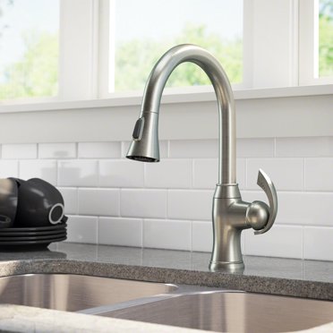 Belanger EBO67BCP Low-Arc Single Handle Kitchen Faucet with Side Spray ...
