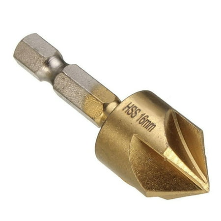 6X 5 Flute Countersink Drill Bit Set 90° Counter Sink Chamfer Cutter 1/ ...