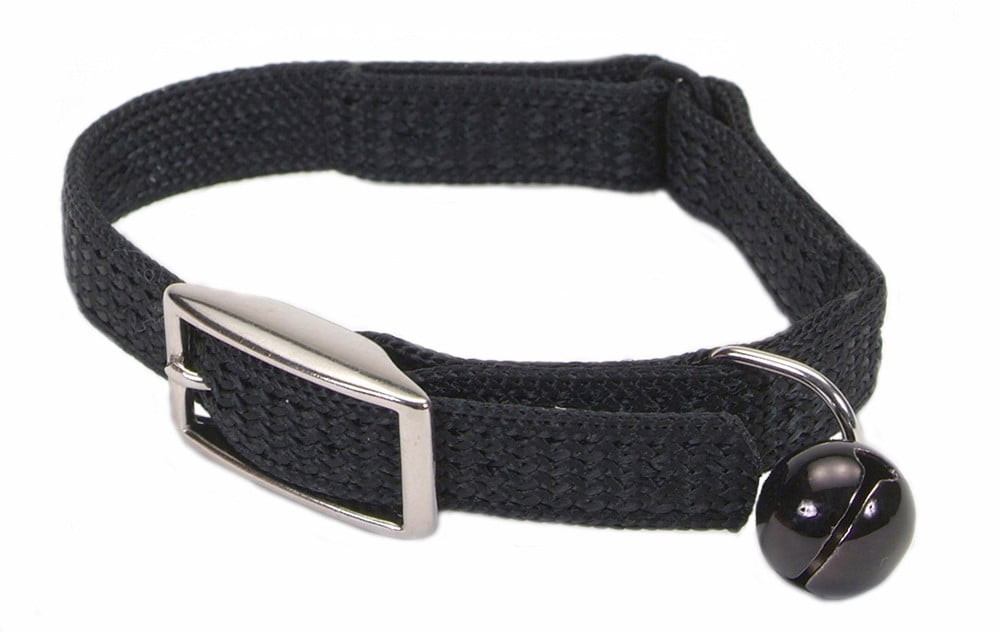 Coastal Sassy Snag-Proof Nylon Safety Cat Collar Black 3/8X10in ...