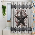 Country Star Shower Curtains for Bathroom, Vintage Rust Grey Star Berry ...