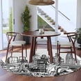 Abstract 6ft Round Rug for Living Room Under Coffee Table, Black and ...