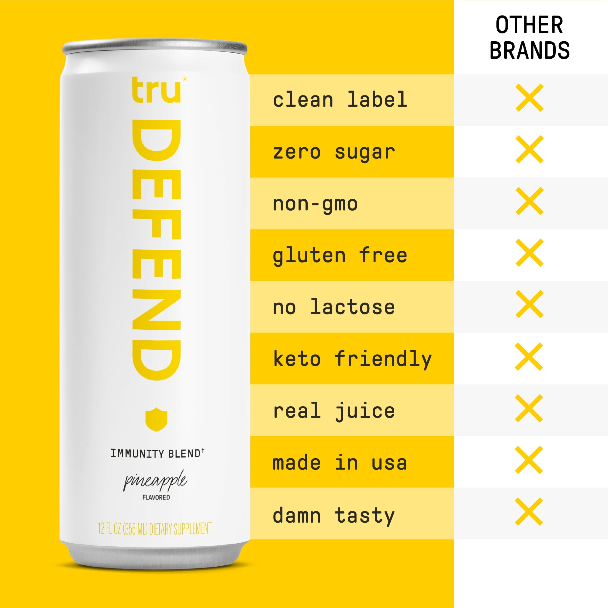 Buy Tru Defend Immunity Support Vitamin Drinks (4-Pack) Turmeric Ginger ...