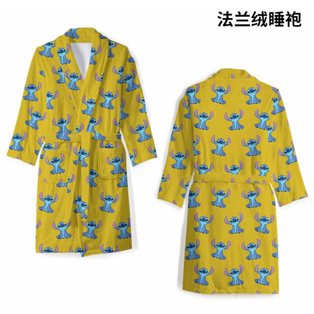 Disney Stitch Bathrobe Fashion Women's Bathrobe Cartoon Homewear Warm ...
