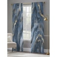 Abstract Natural Marble Art Chiffon Sheer Curtains 84 Inches Long Blue ...