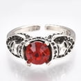 Alloy Cuff Finger Rings with Glass Wide Band Rings Silver Size 8 1/2(18 ...