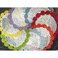 Fennco Styles Handmade Two Tone Floral Crochet Tray Cloth Doily, 9-inch ...