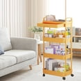 Leadrop 4-Tier Rolling Utility Cart with Drawer Multifunctional Storage ...