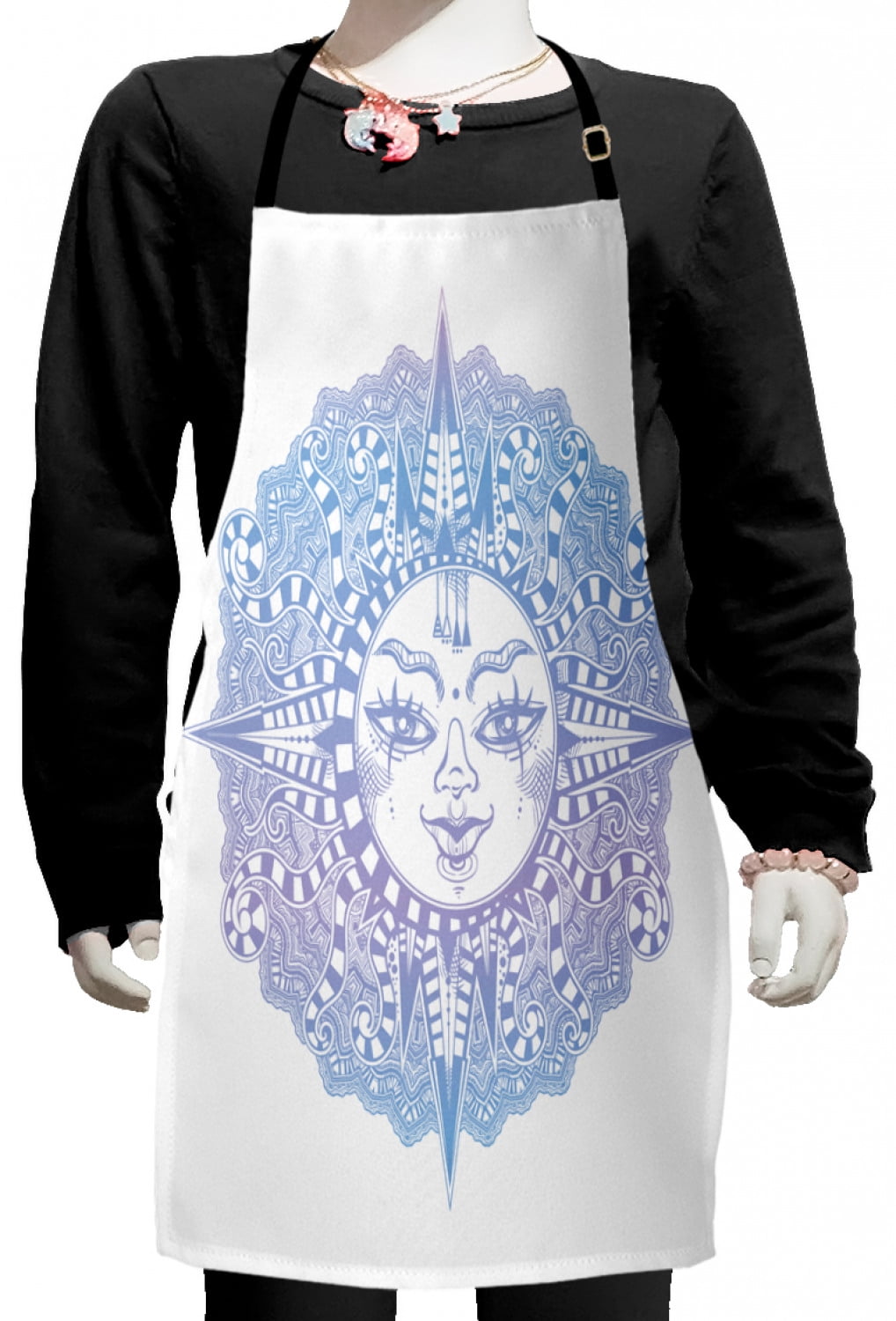 Ethnic Kids Apron, Human Face on an Orient Contemporary Design Funky ...