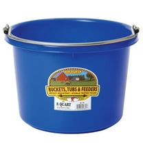 Miller 20 qt Little Giant Plastic Flat Back Bucket, Burgundy, Heavy ...