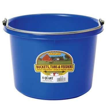 Miller 20 qt Little Giant Plastic Flat Back Bucket, Burgundy, Heavy ...