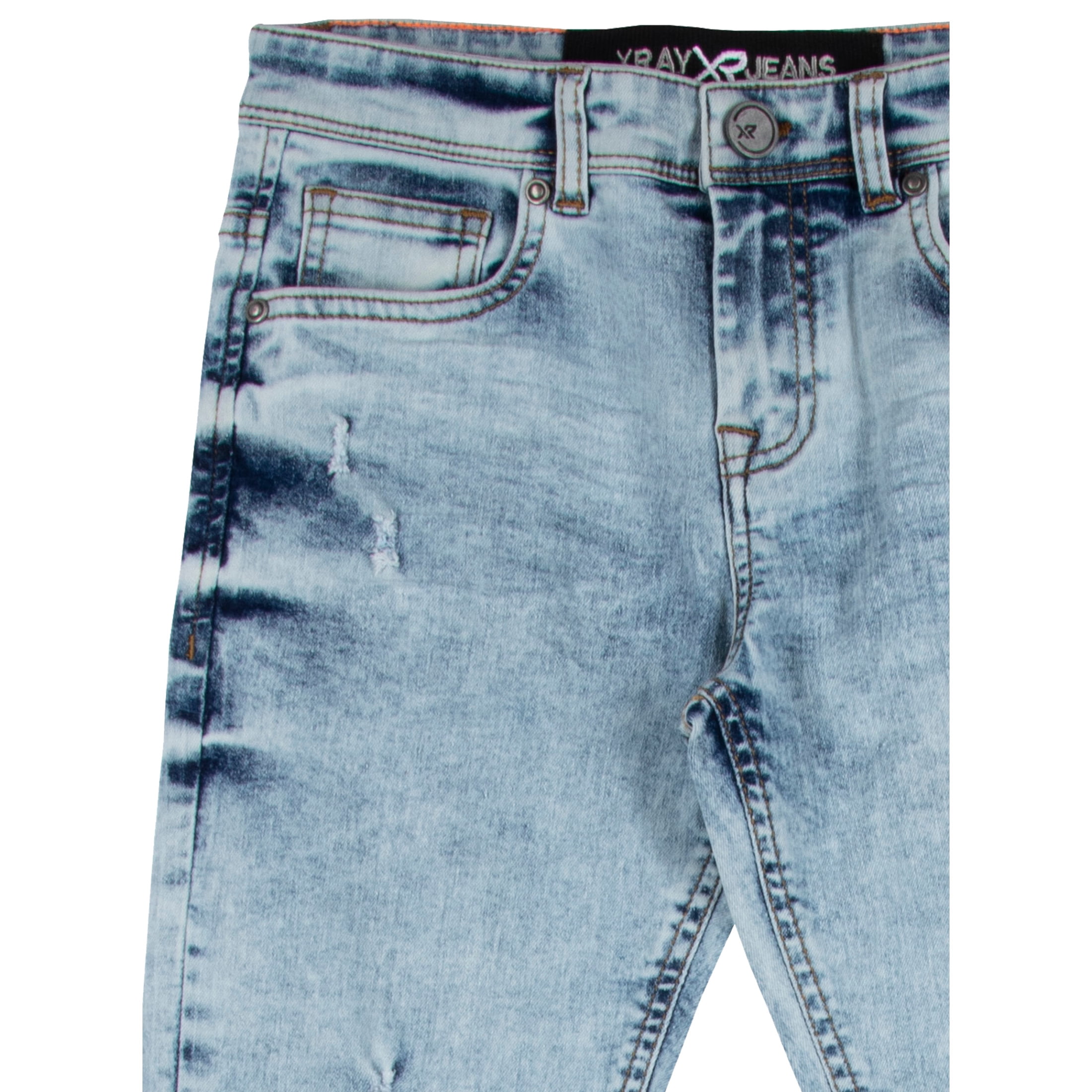 X RAY JEANS Boy's Light Washed Distressed Stretch Jeans, Lt Wash Denim ...
