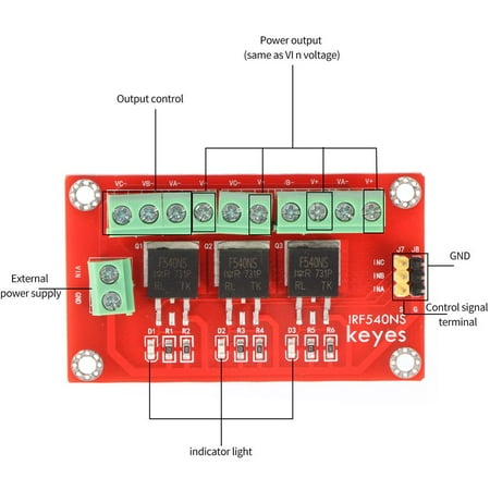Mos Tube Module FR-4 FET Module DC 40V 3 Channels FET Module Red Field ...