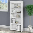 Home Square 5-Shelf Wood Bookcase Set in Pure White and Shiplap Gray ...