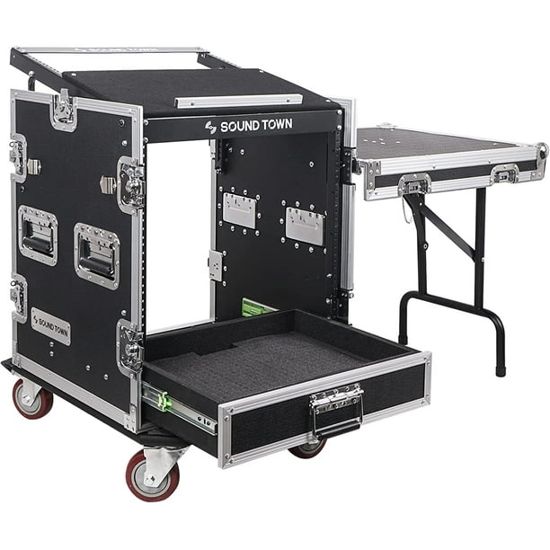 Sound Town 12U PA DJ Pro Audio Rack/Road ATA Case with 2U Drawer, 11U ...