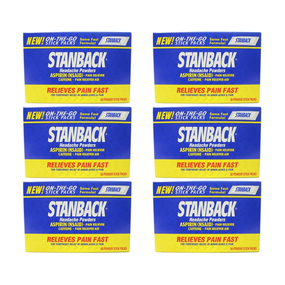 6 Pack Stanback Stick Pack Headache Powders 50 Count Each - Walmart.com ...