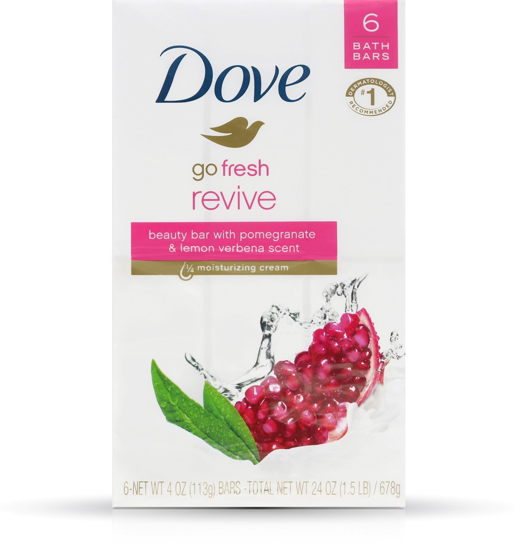 Dove Go Fresh Revive Beauty Bars, Pomegranate & Lemon Verbena, 4 oz ...