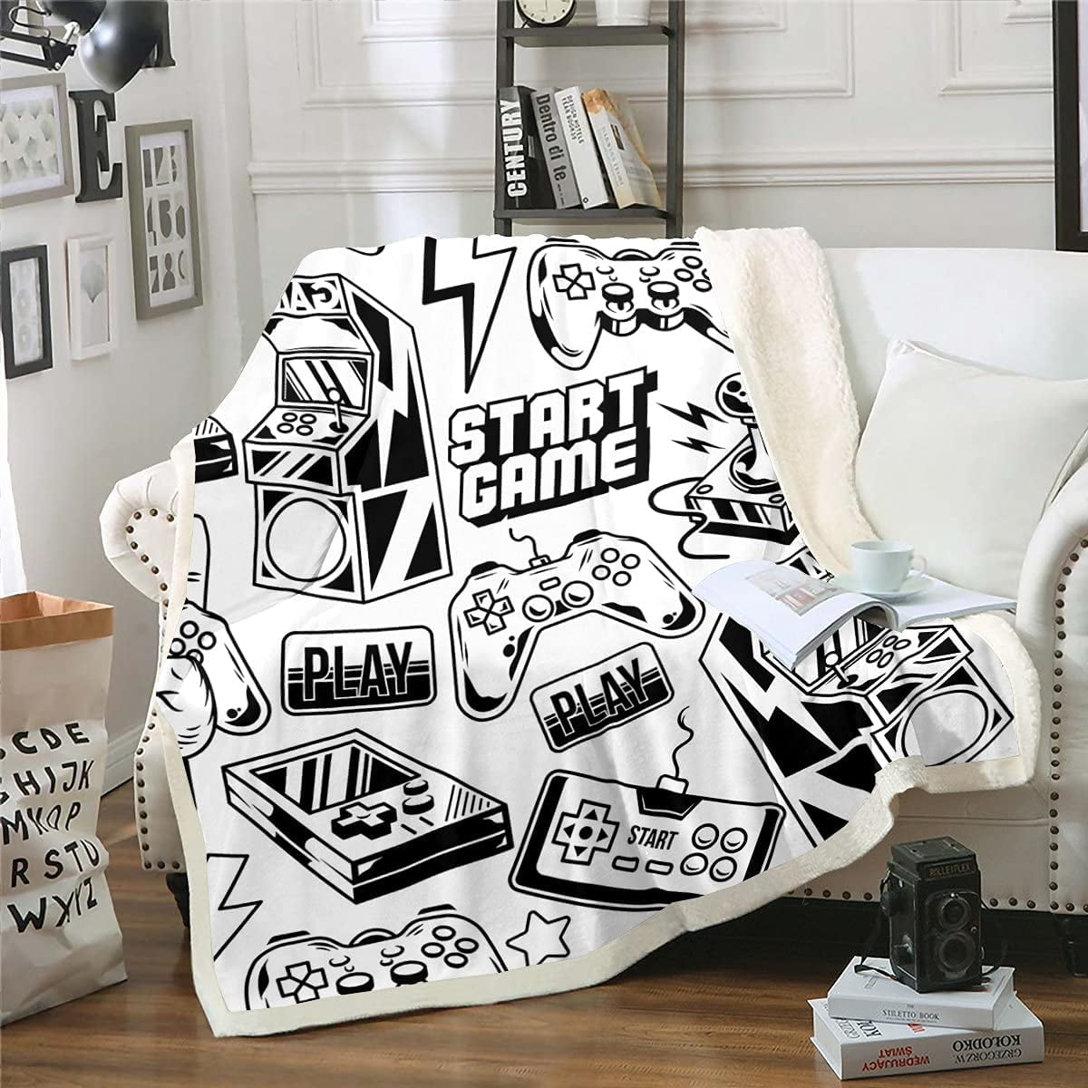 Gamer Blanket Boys Teens Video Games Theme Fleece Throw Blanket Kids ...