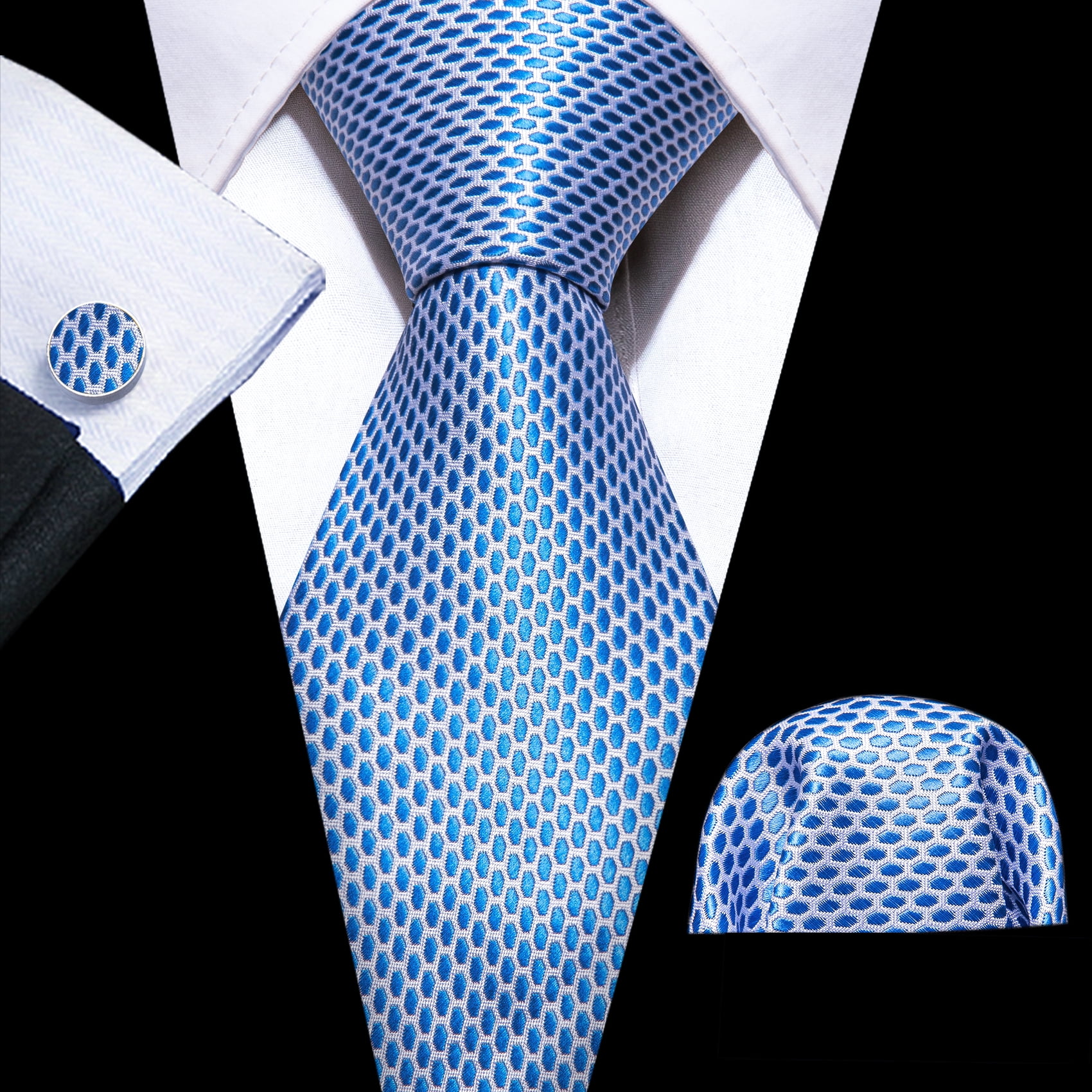 Barry.Wang Classic Ties for Men Formal Business Wedding Solid Paisley ...
