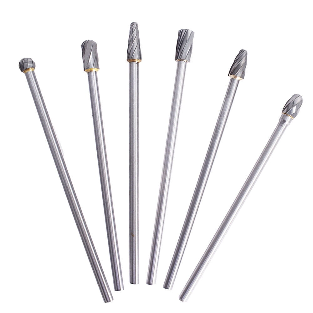Handdo 6pcs 10mm Rotary Aluminum Cut Burr 6mm 1/4" Shank 150mm Long ...