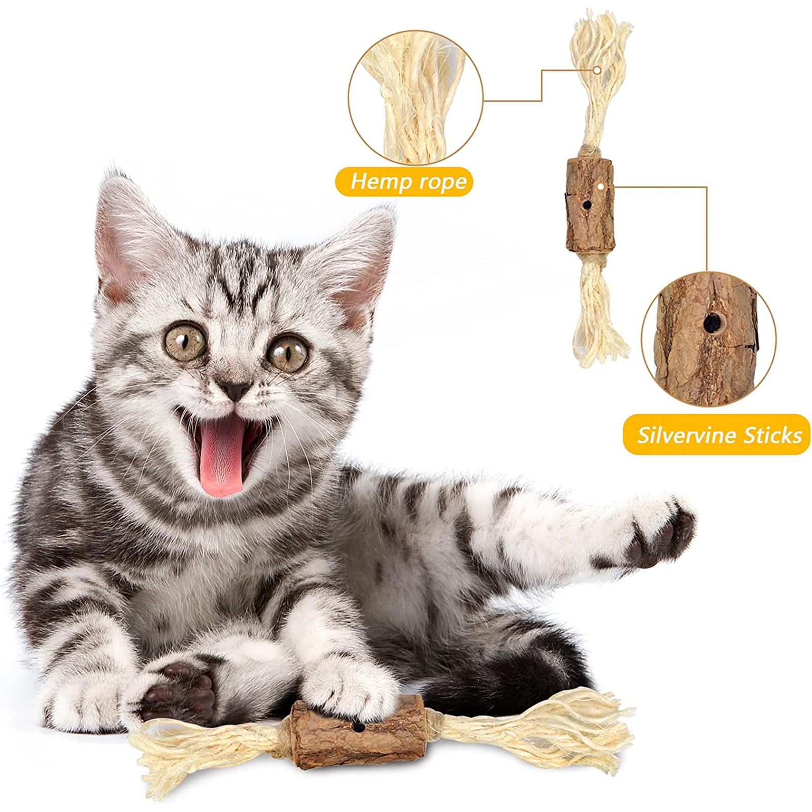 Catnip Chew Toys for Cats Natural Silvervine Sticks Catnip Ball Catnip ...