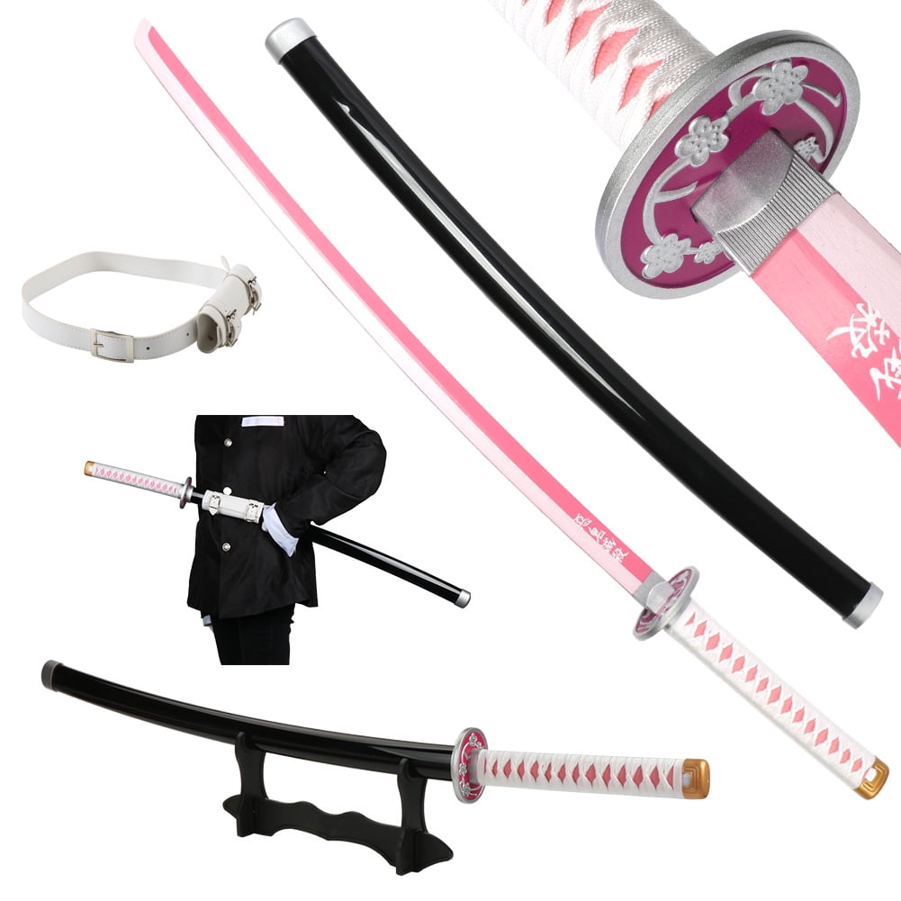 Bamboo Demon Slayer Sword Cosplay 41 inches with Belt Holder Stand ...