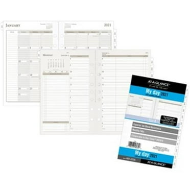 AT-A-GLANCE 2024 Column Style Weekly Monthly Planner Refill Loose-Leaf ...