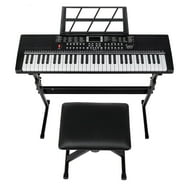 RockJam 61-Key Keyboard Piano Kit with Stand, Bench, Headphones, Note ...