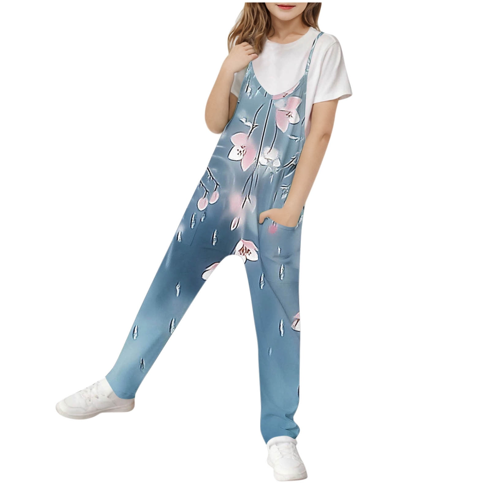 Click here for Lovzfmll Girls Youth Sleeveless Romper Strappy Flo... prices