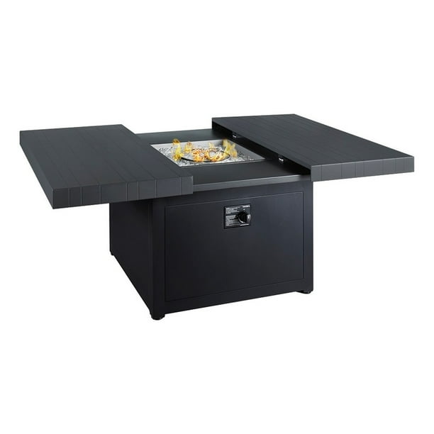 Plank & Hide Aluminum 42" Functional Fire Pit with Sliding Top in Black ...