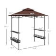 8x5ft BBQ Grill Gazebo, Outdoor Grill Shelter with Side Shelves ...